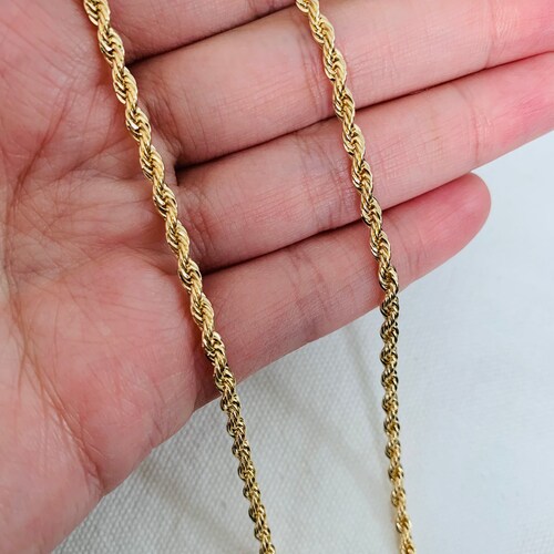 Rope Chain Gold Necklace 18K Gold Filled Layering Necklace - Etsy