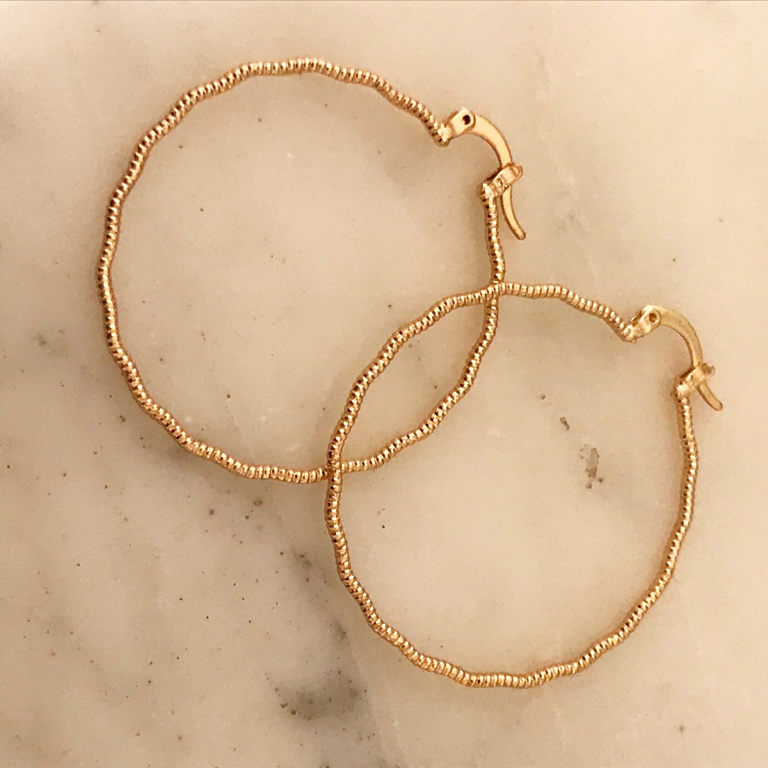 Thin Gold Hoop Earrings Hoop Earrings Gold Filled Ridged | Etsy