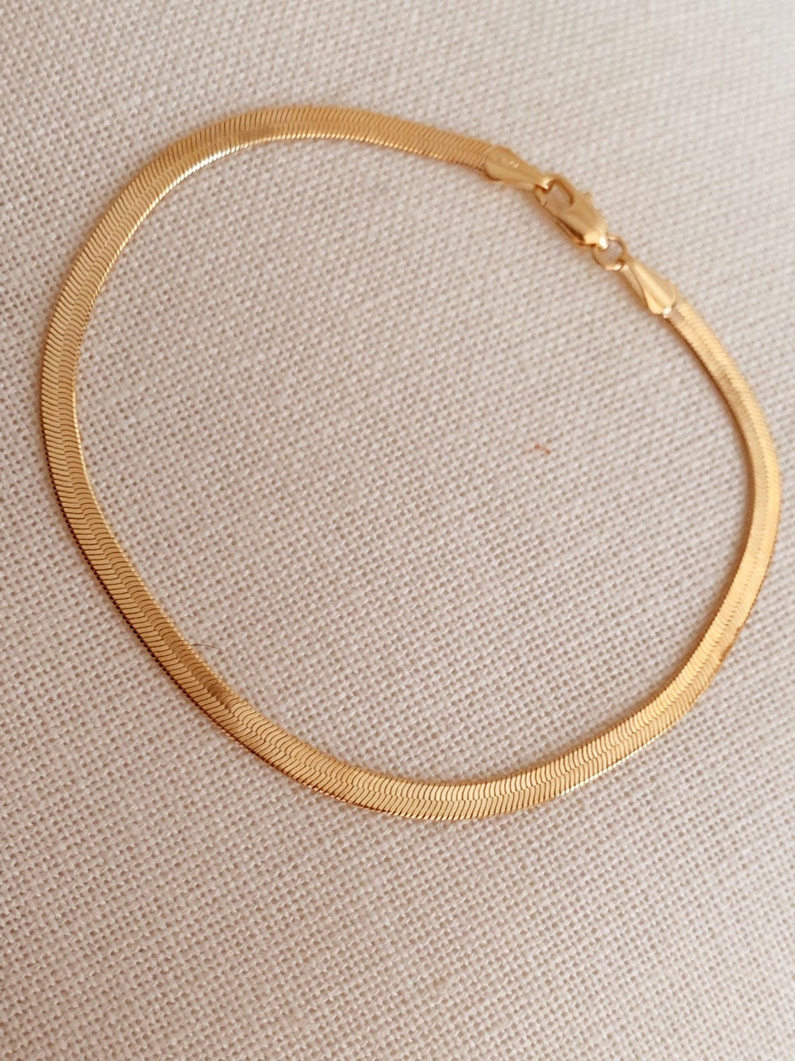 Herringbone Anklet Gold Filled Anklet Delicate Anklet Gold - Etsy