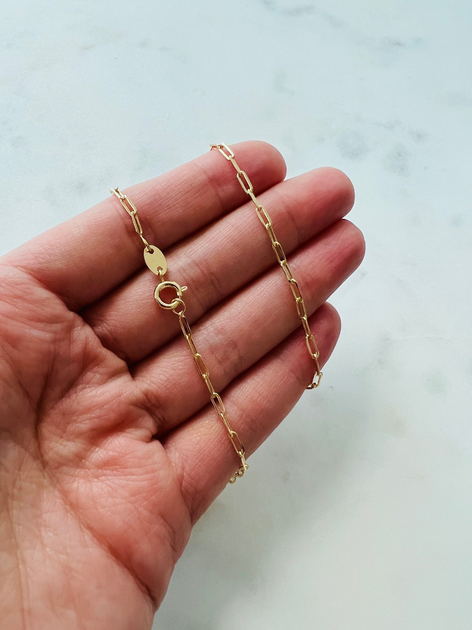 Yellow Gold Filled Chain Necklace Gold Rectangle Link Chain - Etsy