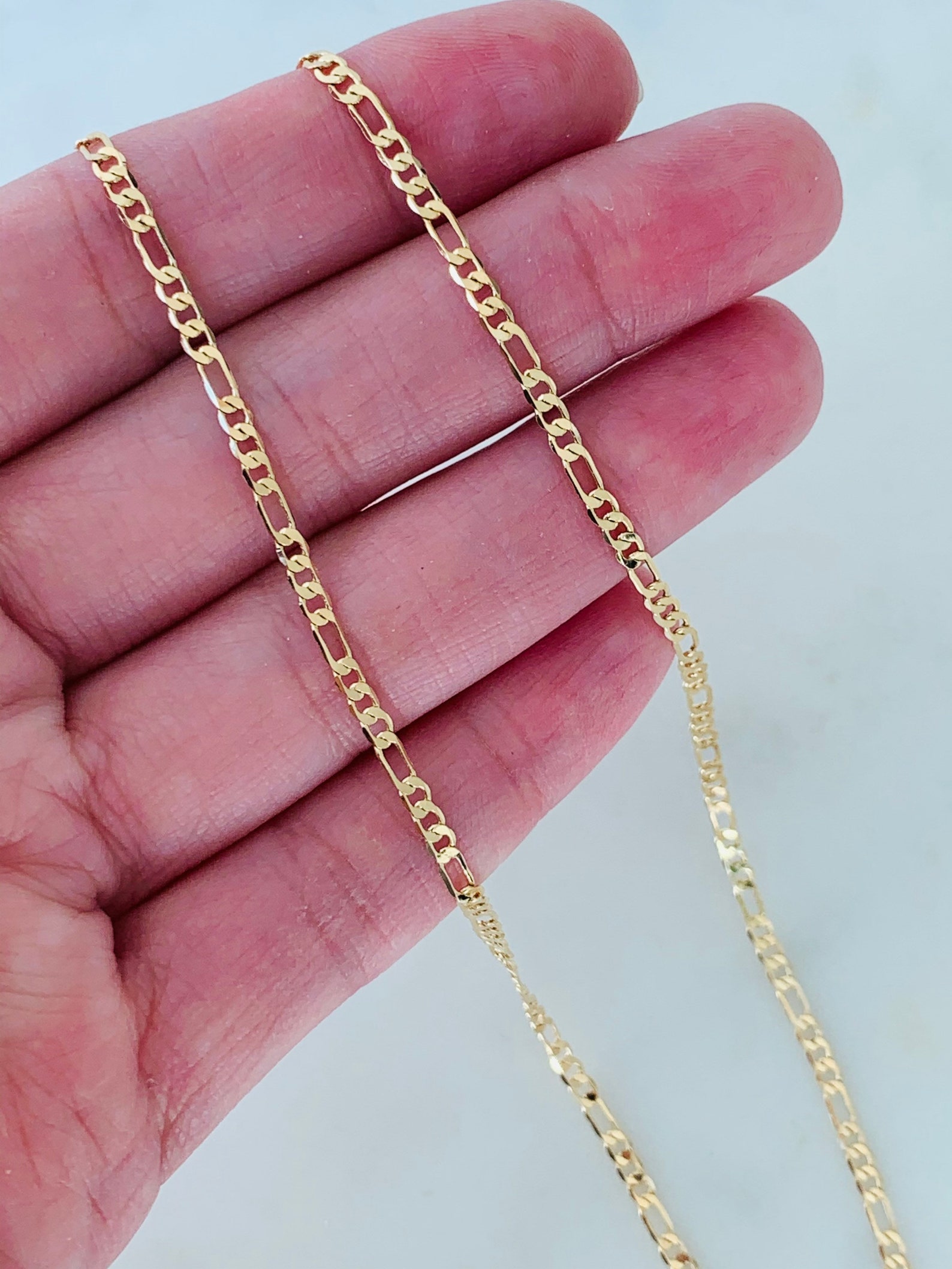 Men's Chain Figaro Chain Gold Filled Necklace Mens - Etsy