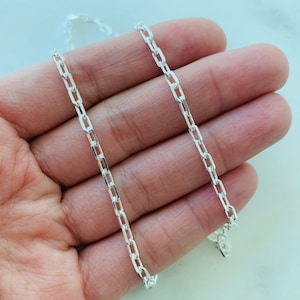 Men's Chain Cable Chain Sterling Silver Necklace Mens - Etsy