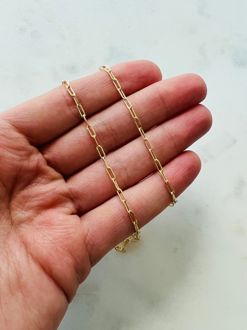 Yellow Gold Filled Chain Necklace Gold Rectangle Link Chain | Etsy