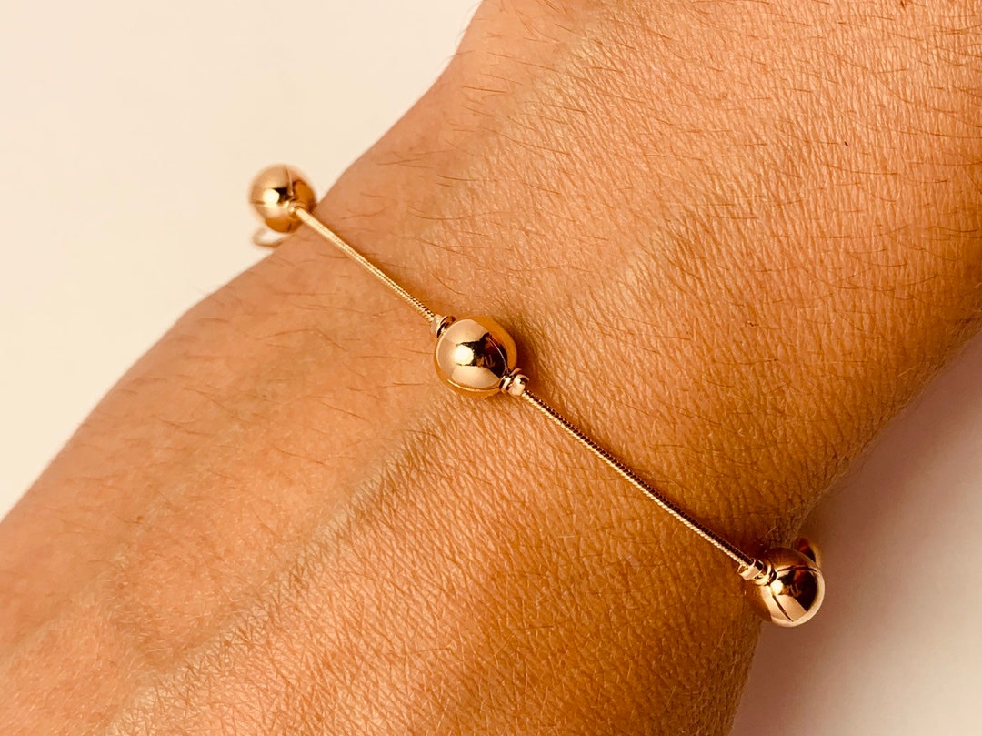 Gold Filled Bead Bracelet, Gold Bead Bracelet Gold Bracelet, Dainty ...