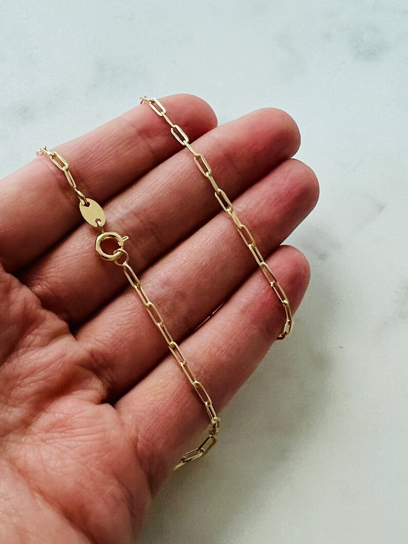 Yellow Gold Filled Chain Necklace Gold Rectangle Link Chain | Etsy