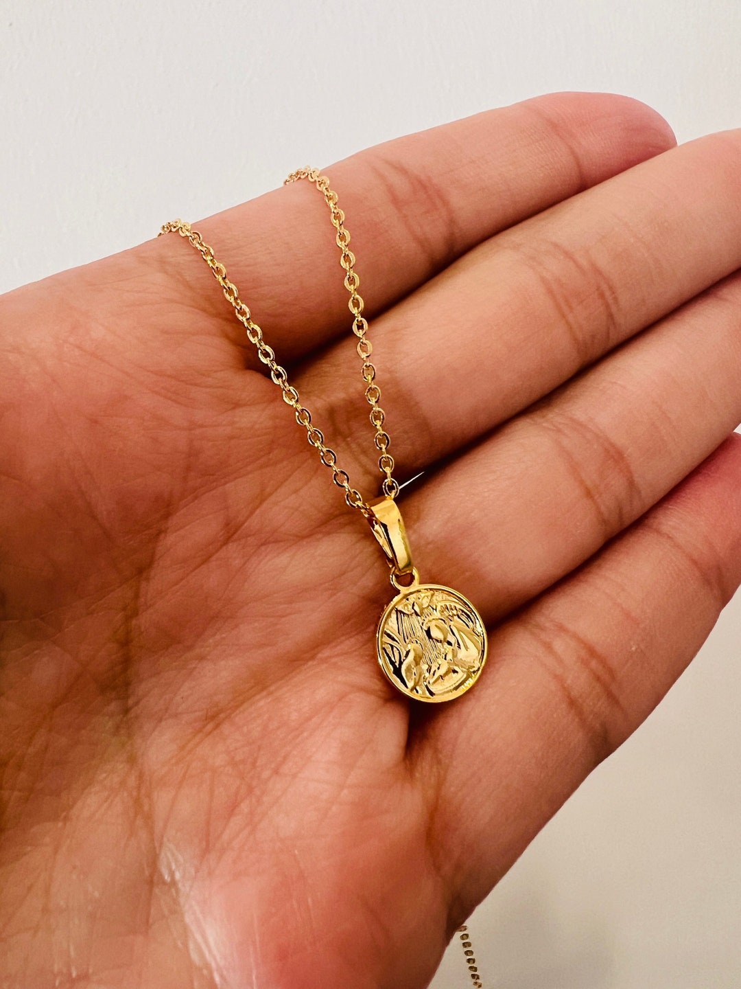 Nativity Necklace, Gold Filled Necklace, Gold Necklace, Religious ...