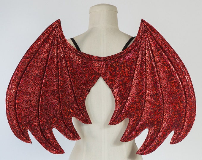 Metallic Red Dragon Wings: Wire-free Costume, Cosplay Dress Up - Etsy