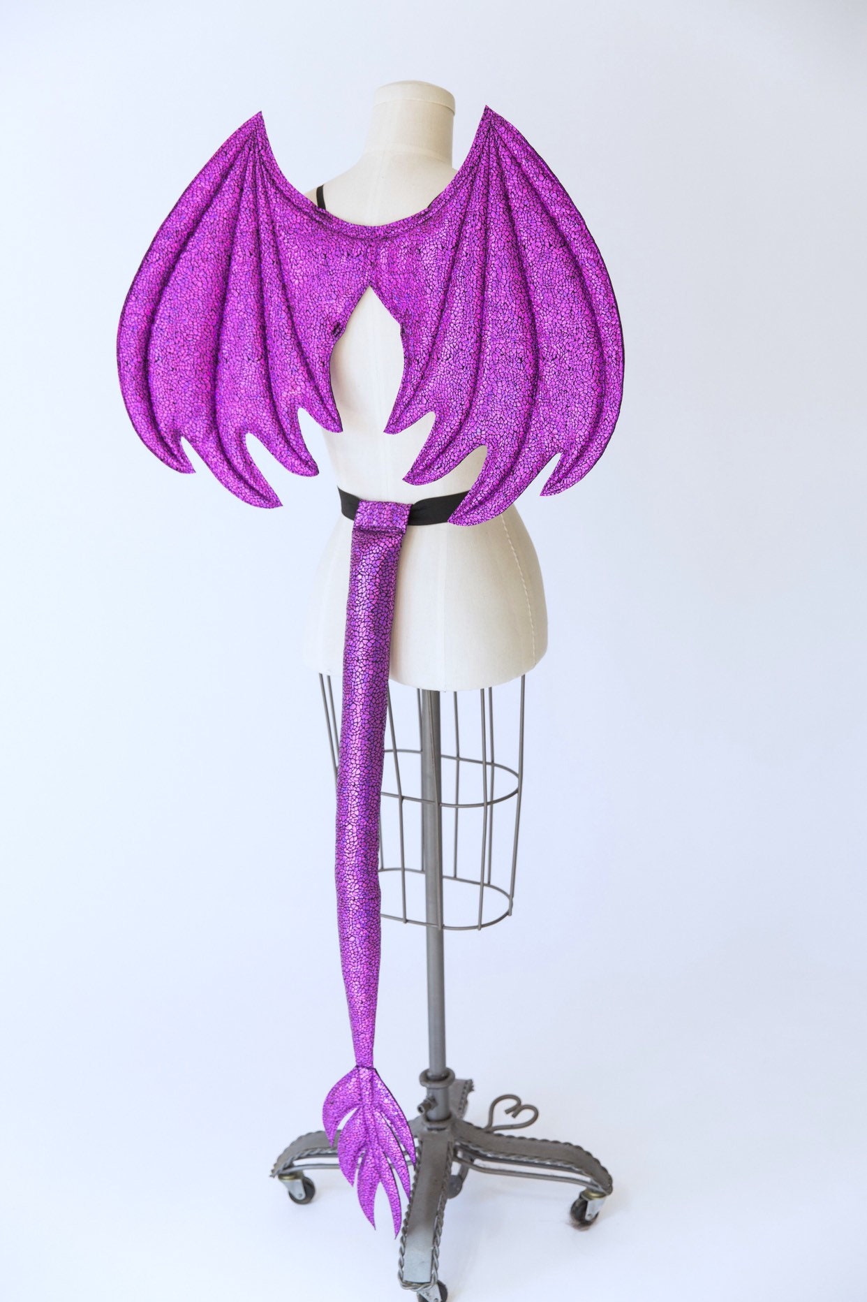 Purple Dragon Wings and Tail set Metallic purple dragon | Etsy