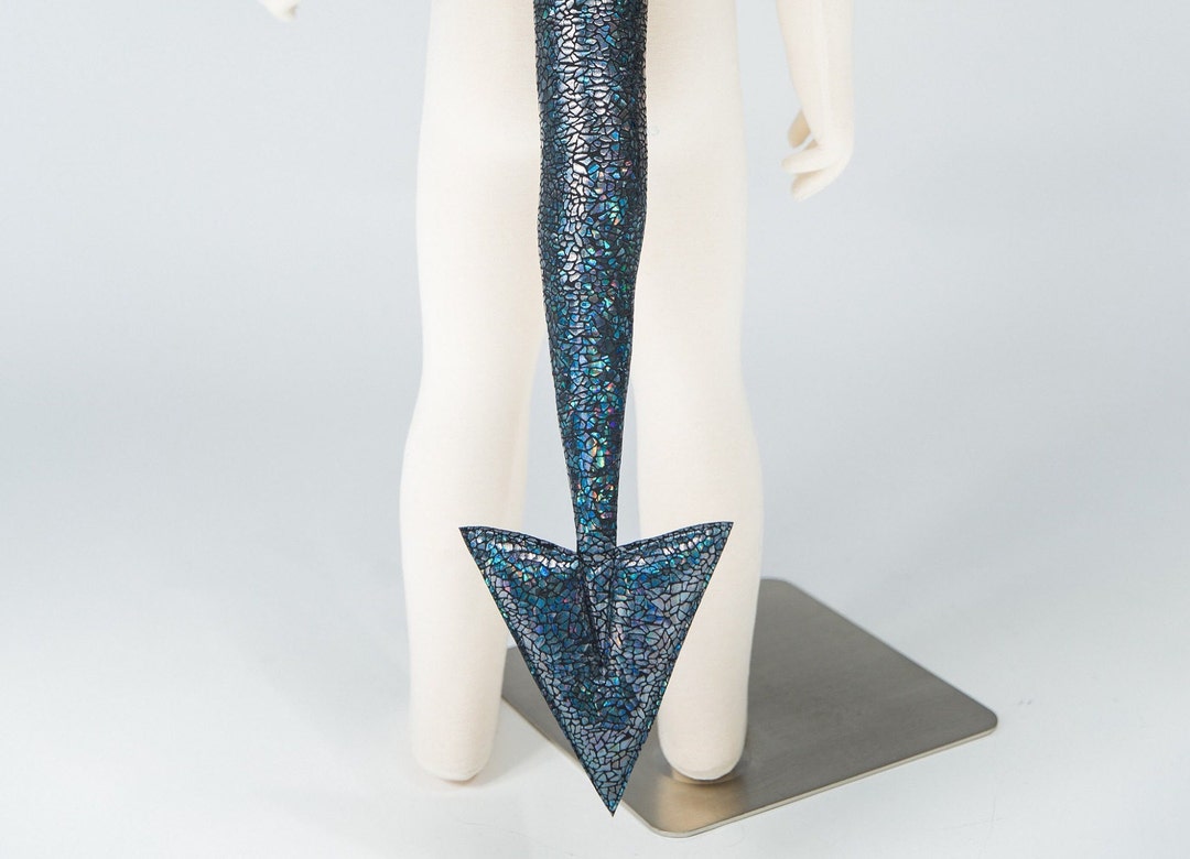 Gray Holographic Devil Tail, Demon Tail, Cosplay Tail, Costume Tail ...