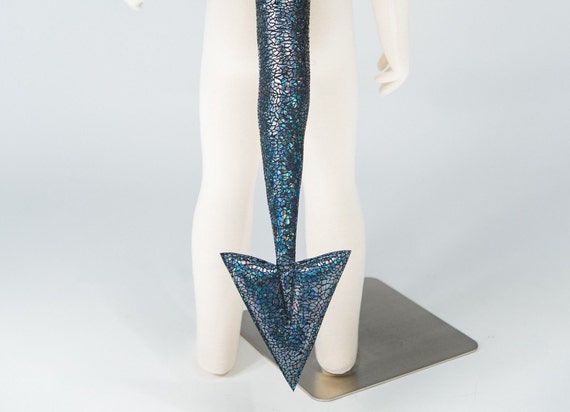 Gray Holographic Devil Tail Demon Tail Cosplay Tail Costume - Etsy