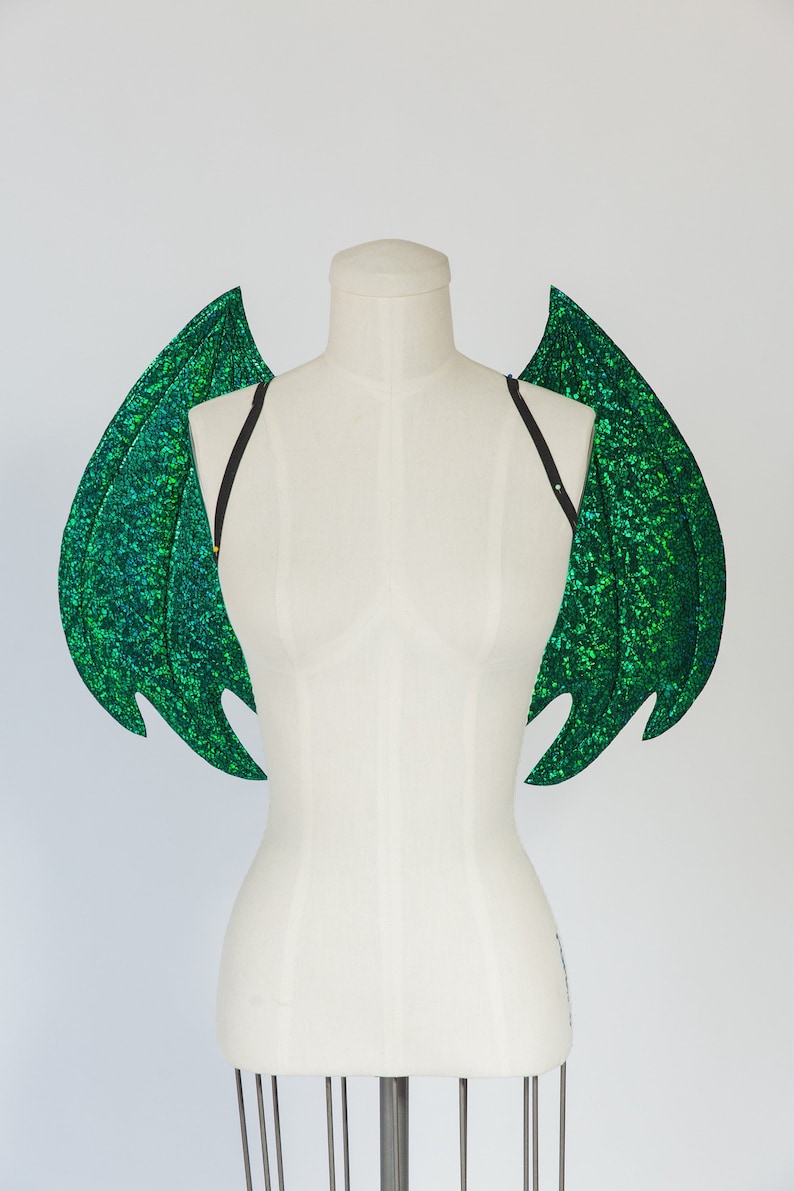 Green Dragon Wings Textured Metallic green wire free | Etsy