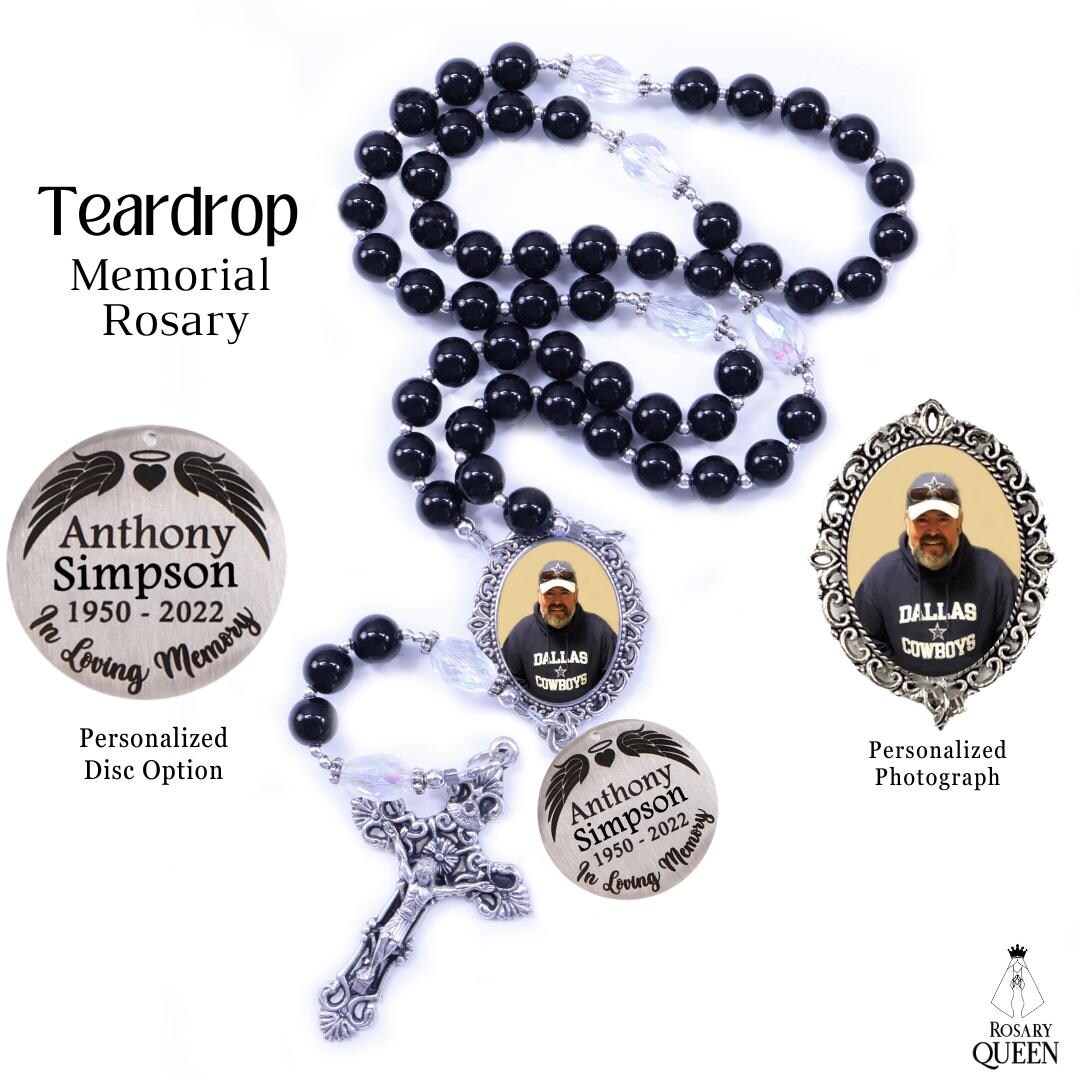 Memorial Rosary | Custom Rosary | Personalized Rosary | Engraved Rosary ...