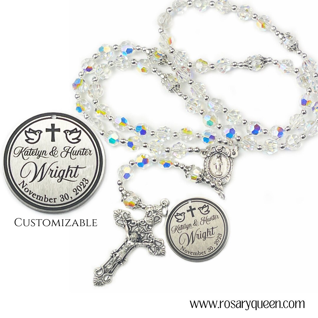 Personalized Wedding Rosary Engraved Rosary Custom Rosary Bride ...