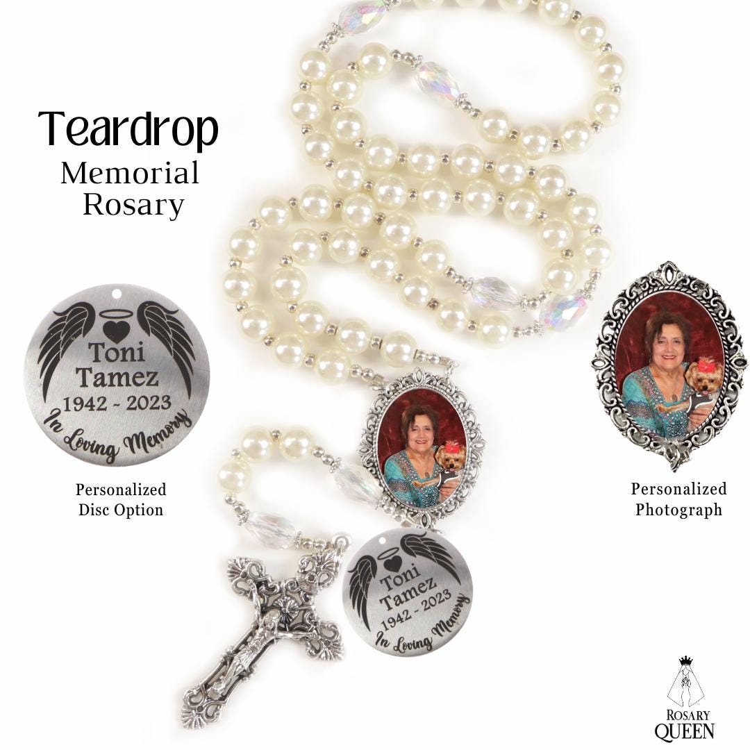 Memorial Rosary | Custom Rosary | Personalized Rosary | Engraved Rosary ...