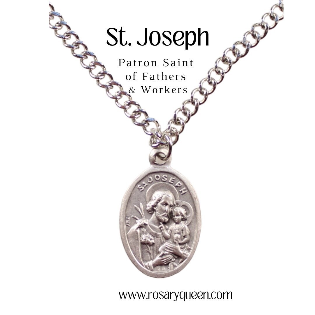 St. JOSEPH Medal Necklace Patron of Fathers and Workers Catholic ...
