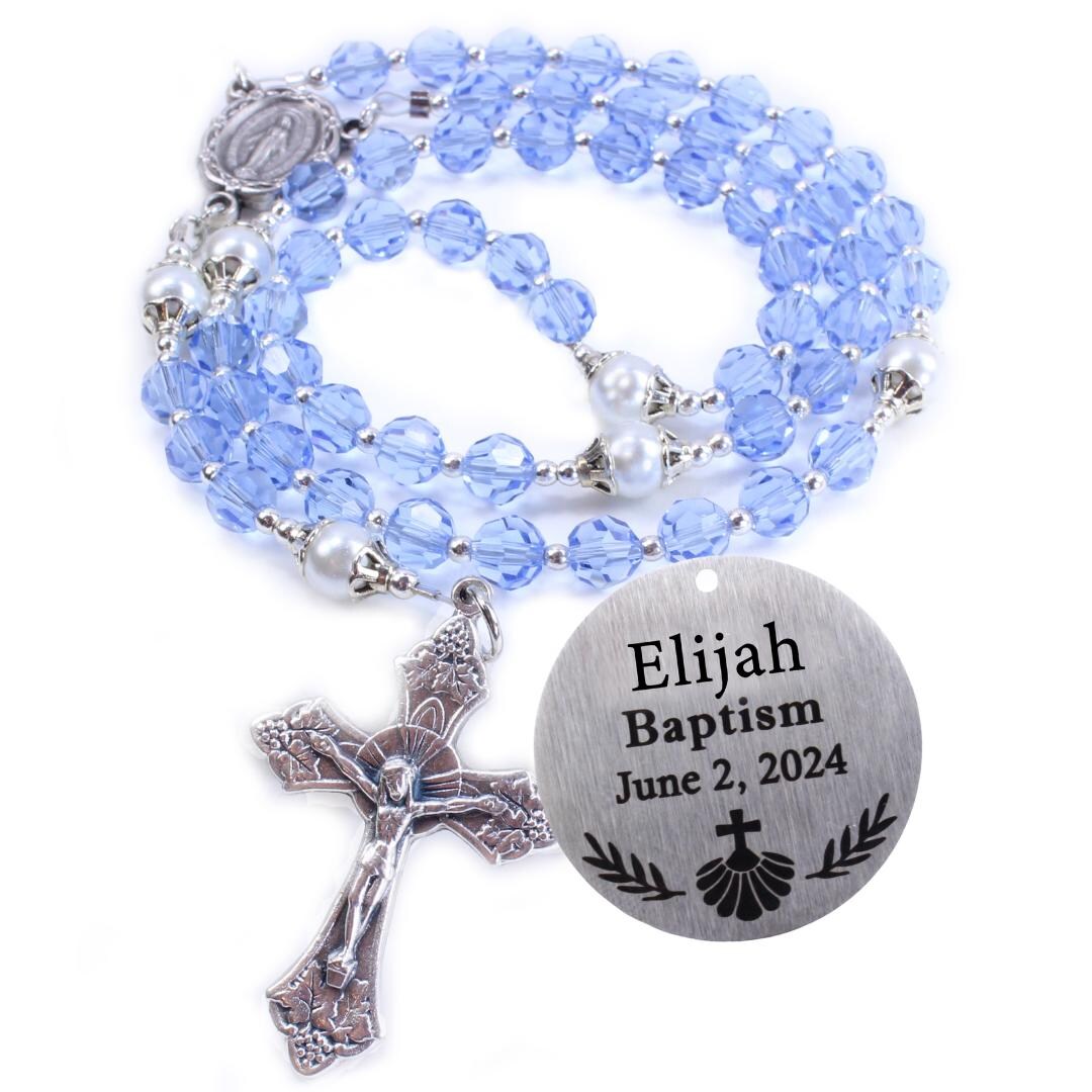 Baptism Rosary | Personalized Rosary | Boy Rosary | Custom Rosary ...