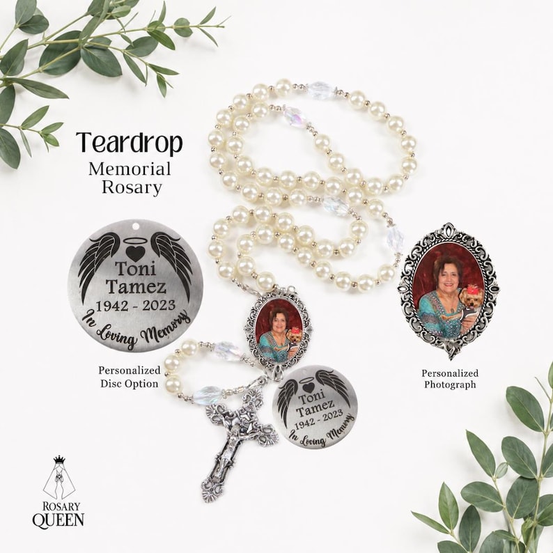 Memorial Rosary | Custom Rosary | Personalized Rosary | Engraved Rosary ...