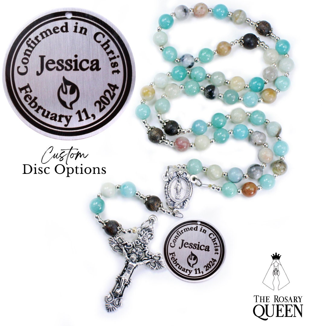 Custom Confirmation Rosary Personalized Engraved Rosary Gemstone ...