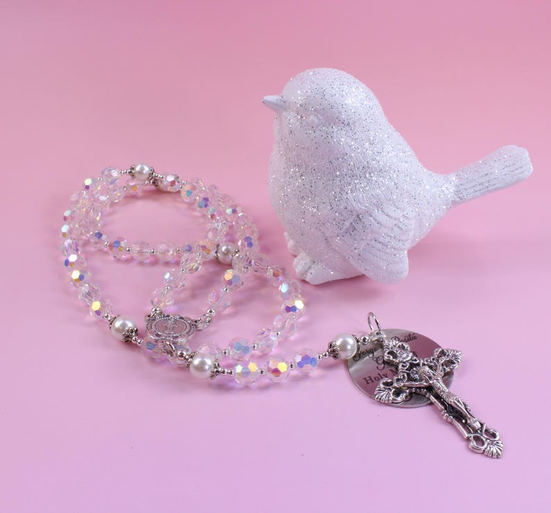 Personalized Wedding Rosary | Crystal Glass Beads, Handmade - Etsy