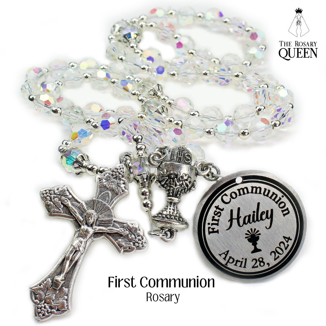 First Communion Rosary Custom Personalized Rosary Crystal Rosary ...