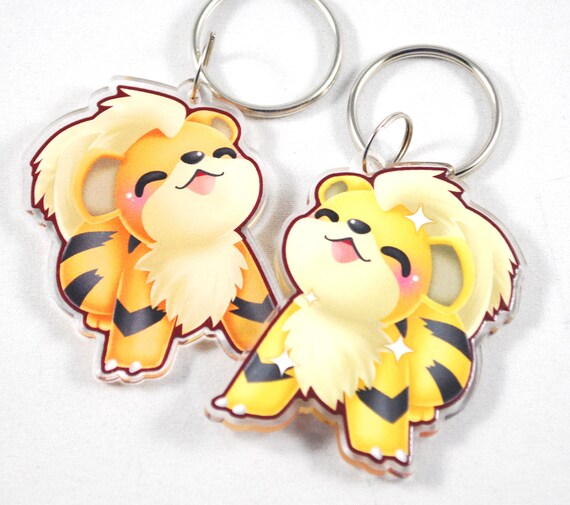 Growlithe Chibi Pokemon Fanart Keychain | Etsy