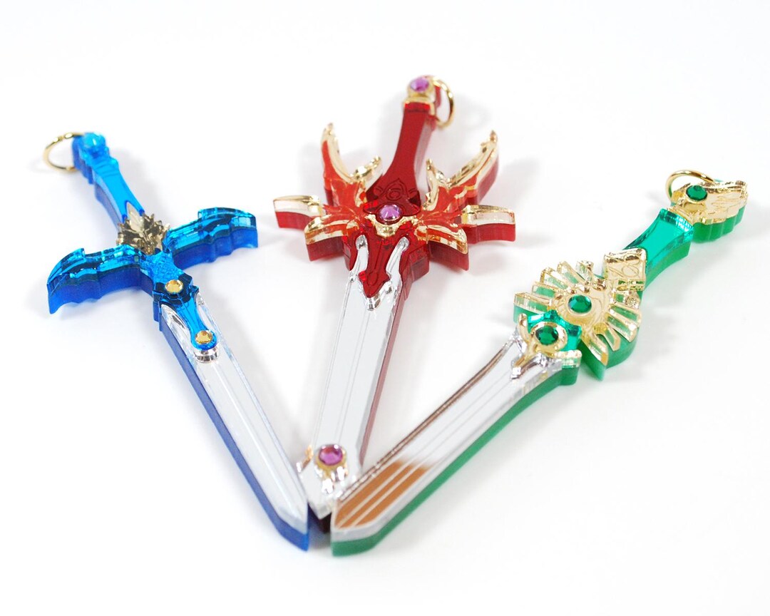 Magic Knight Rayearth Hikari Umi and Fuu Swords in Acrylic as Necklaces ...
