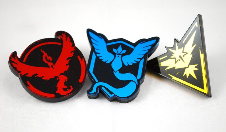 Team Mystic Valor Instinct Pokemon Go Badge Pins | Etsy