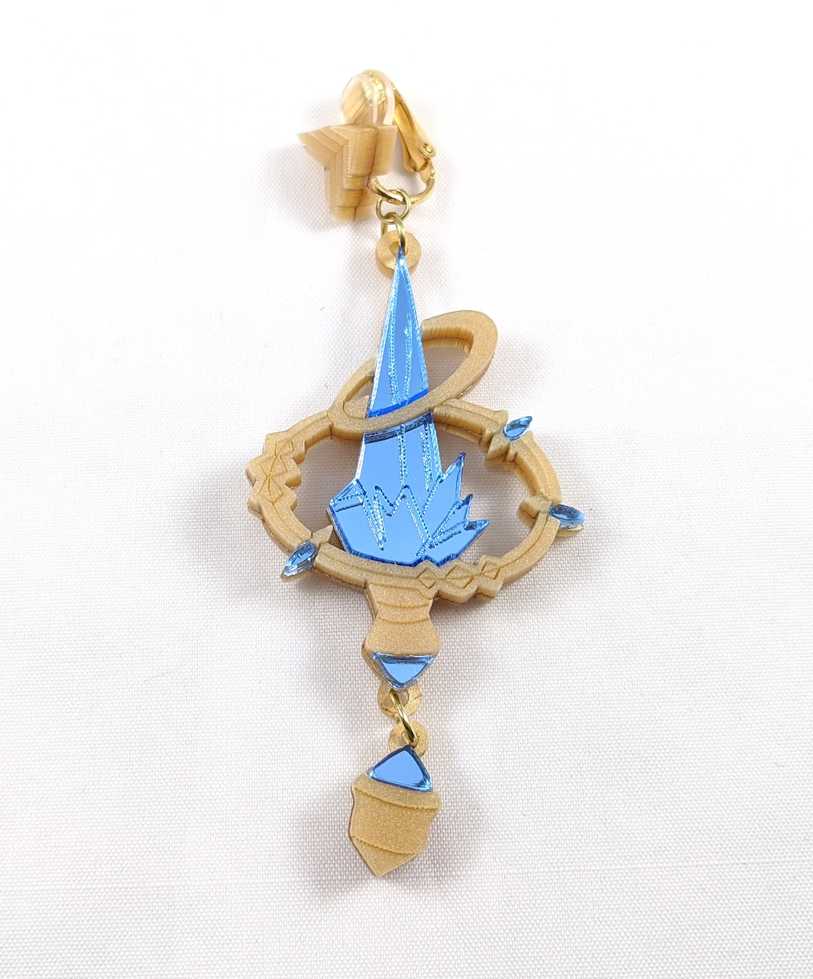 FFXIV Aetheryte Earrings in Hydaelyn or Zodiark Clip on or | Etsy