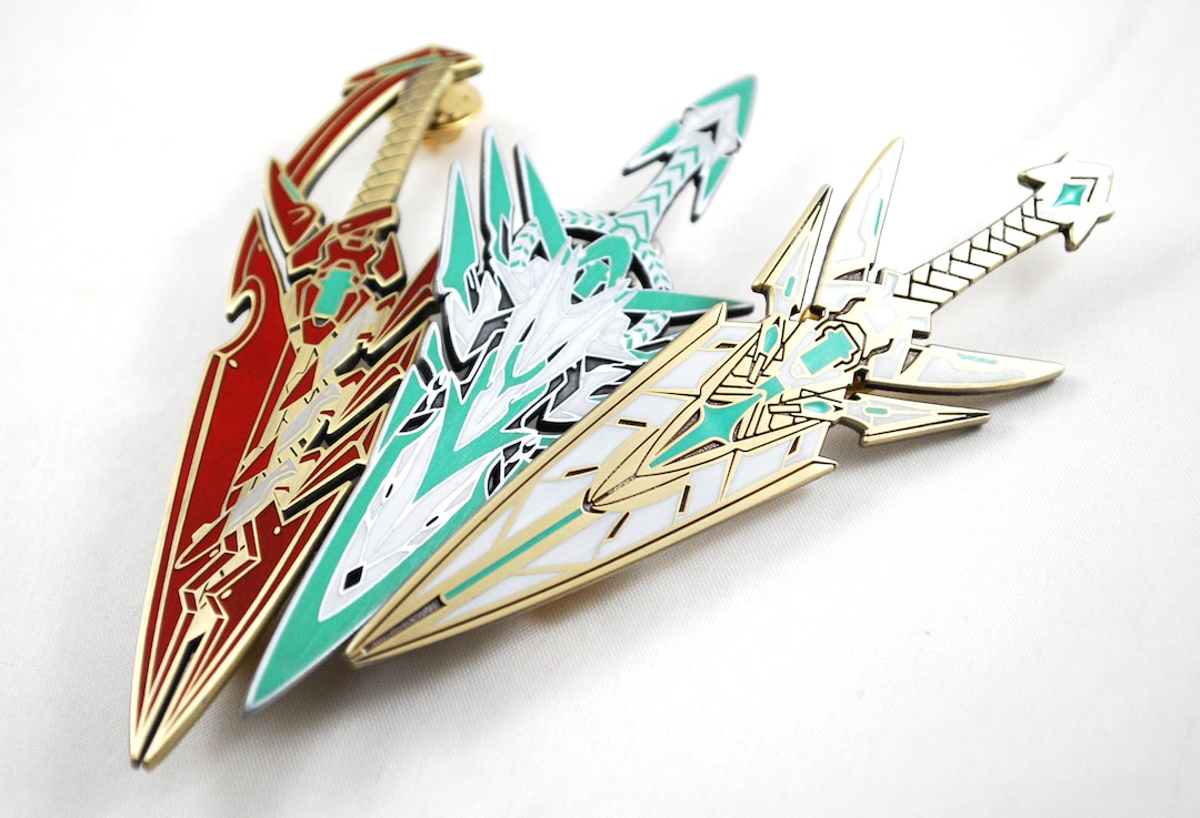 Pyra Mythra and Pneuma Metal Enamel Necklace Keychain or Pin From ...