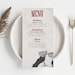 Three-course Menu Template | Editable Wedding Menu | Printable Dinner ...