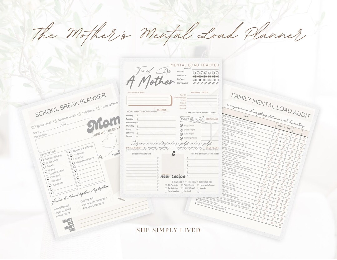 The *printable* Mom Mental Load Planner Organizer - Etsy