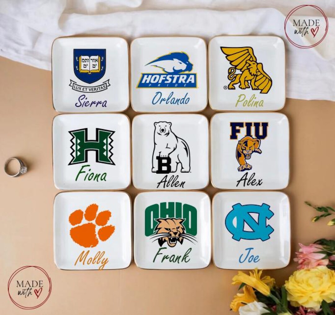 University Custom Trinket Ring Dish, Graduation University Jewelry Dish ...