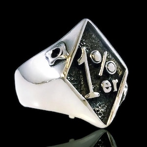1%ER One Percenter Pack Pack Sterling Silver BIKER OUTLAW Ring - Etsy