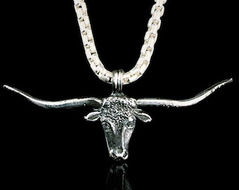 Silver Longhorn Pendant - Etsy