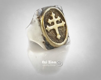 Cross Of Lorraine Magnum PI Team Ring Sterling Silver 925 | Etsy