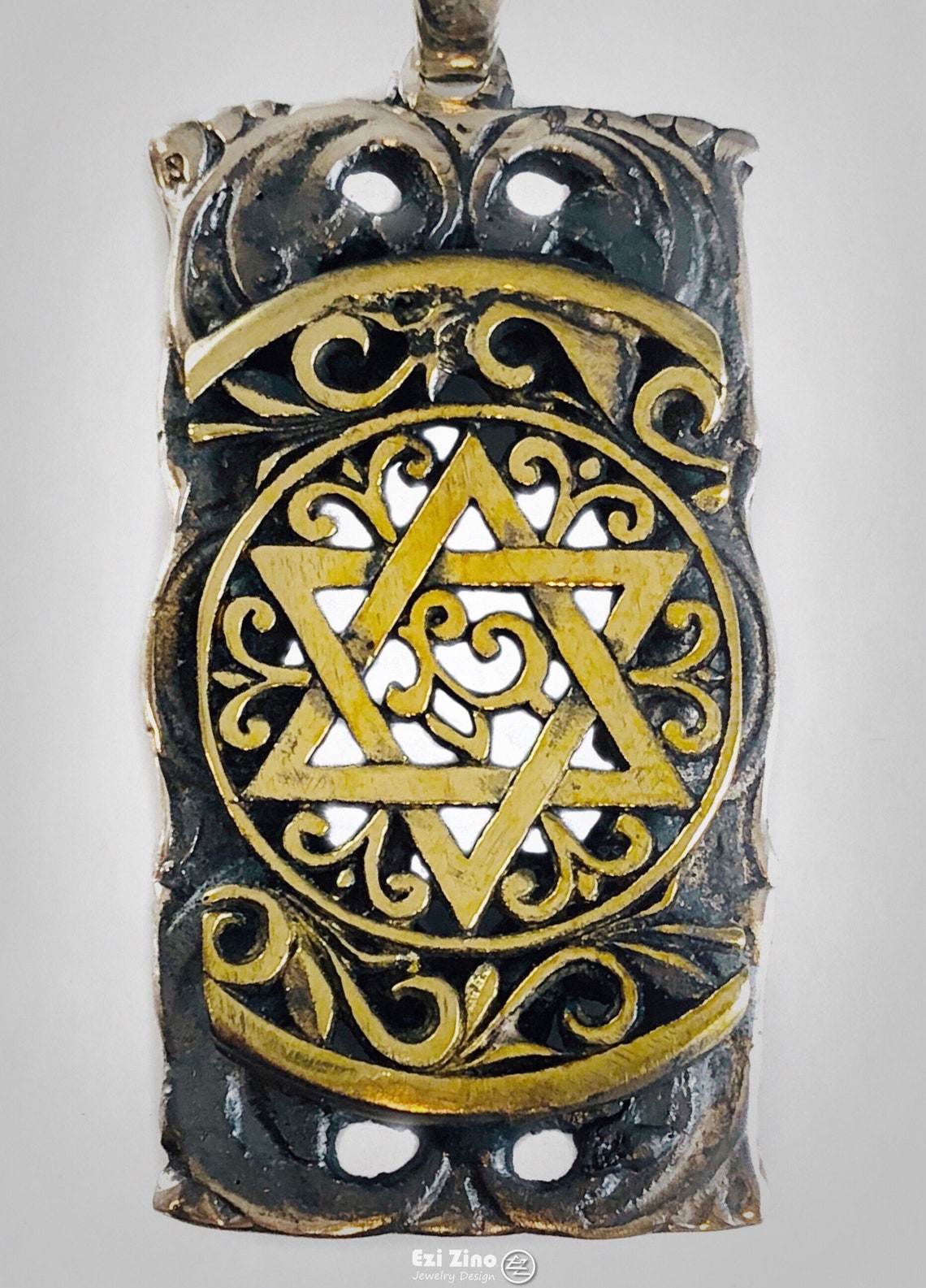 Original Ezi Zino | Morrocan Star of David Brass & Solid Sterling ...