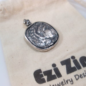 Original Ezi Zino Roman Dog Tag Oxidized Coin Pendant Handmade Solid ...