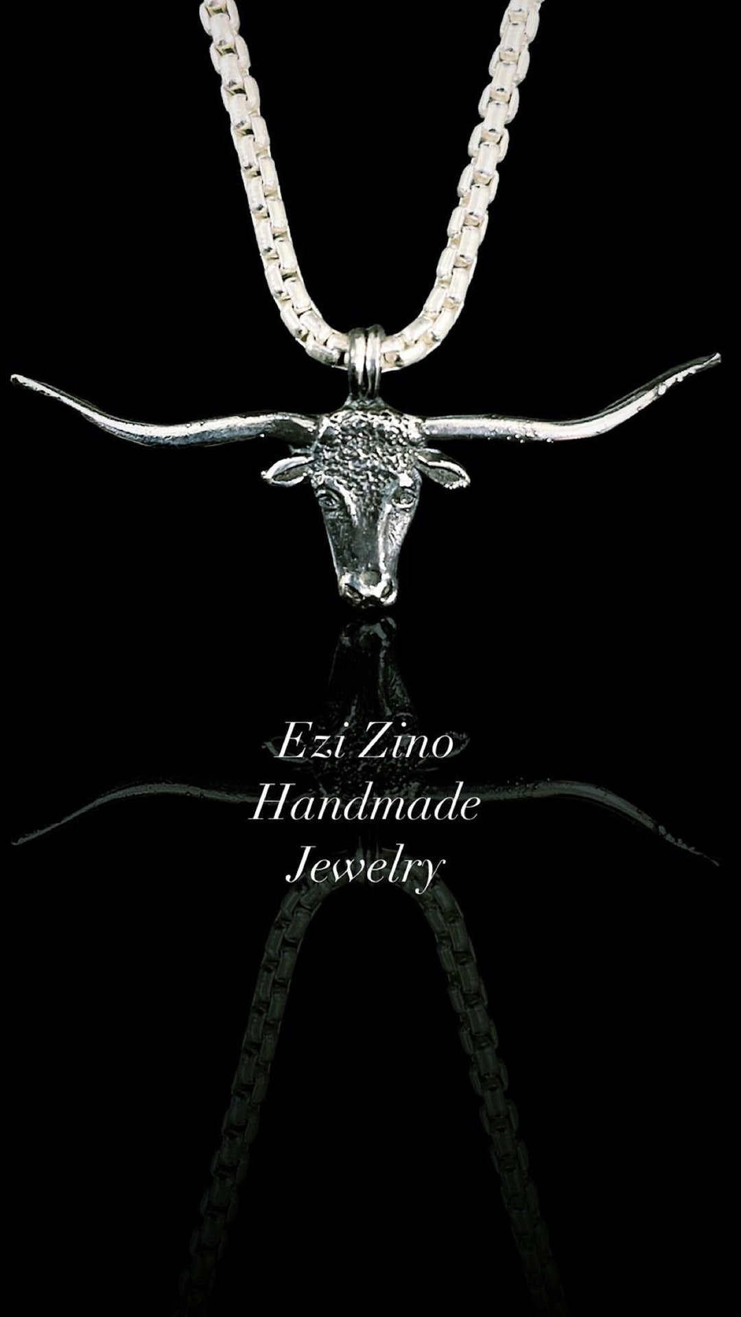 Texas Longhorn Head Solid Sterling Silver 925 Pendant - Etsy