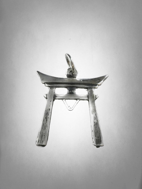 Japanese Torii Gate Shinto Pendant Solid Sterling Silver 925 - Etsy