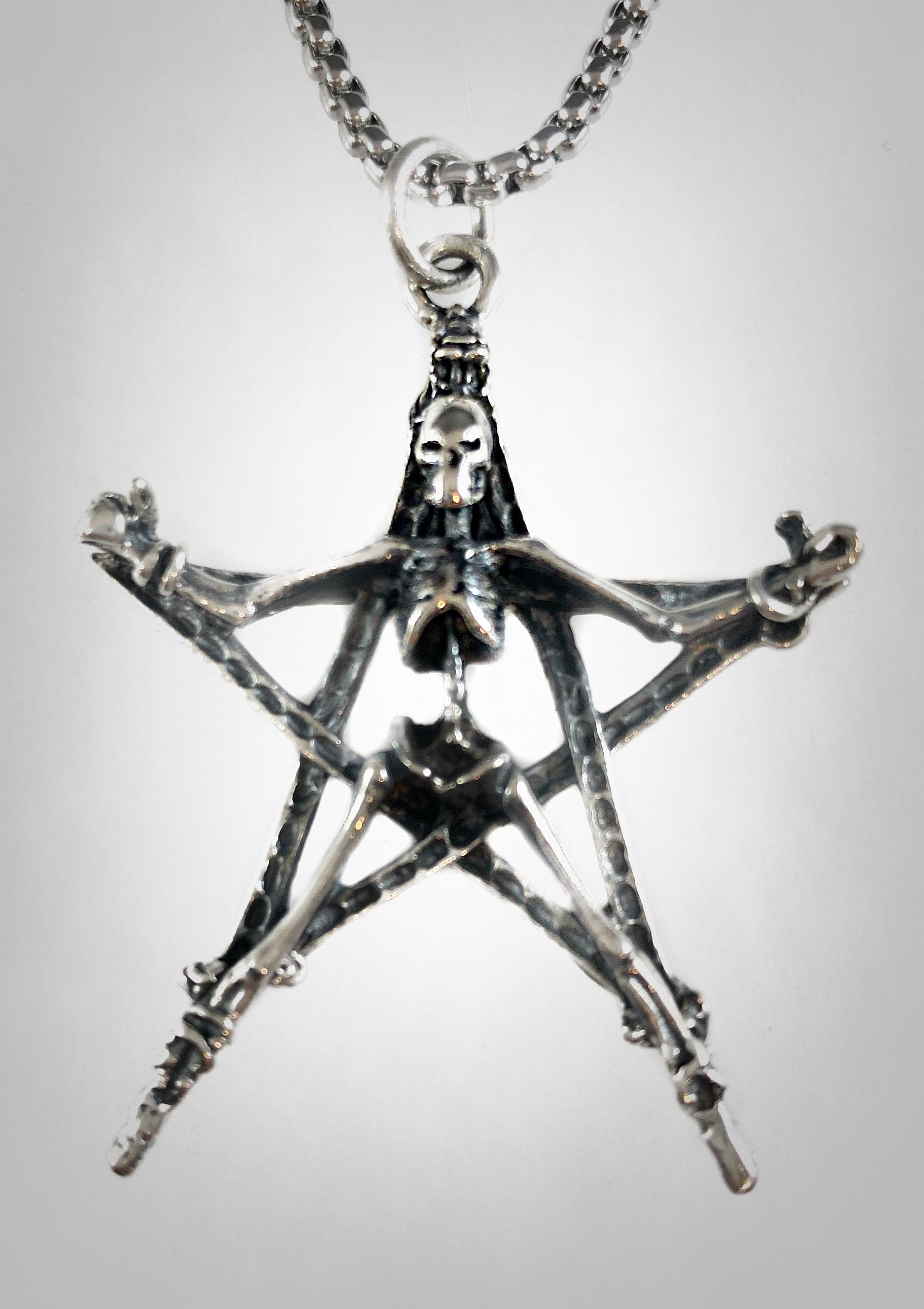 Big Satanic Star Solid Sterling Silver 925 Pendant - Etsy