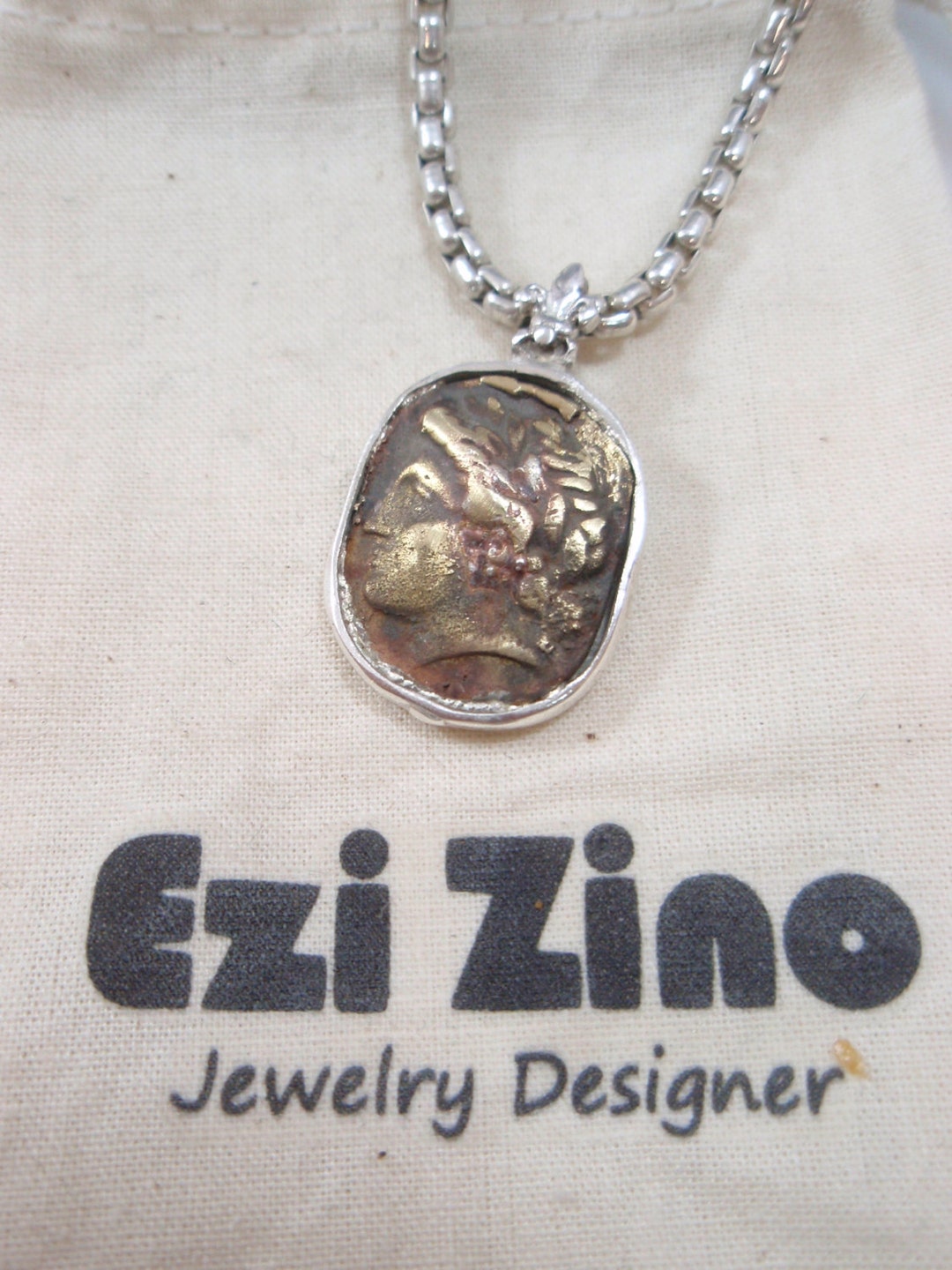 Original Ezi Zino Roman Dog Tag Brass Coin Pendant Handmade Solid ...