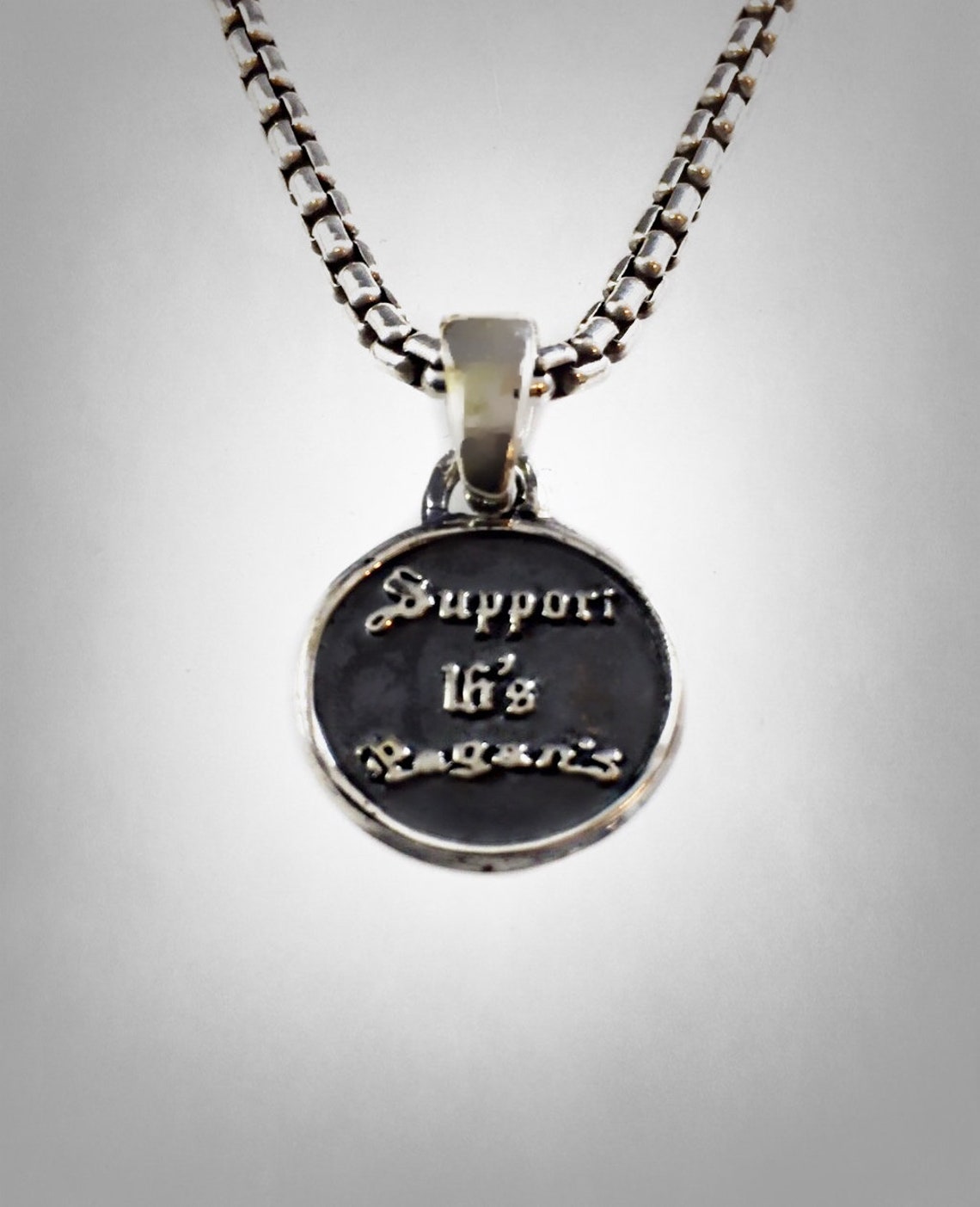 Original Vintage Support Pagans 16's MC Sterling Silver 925 Dog Tag ...