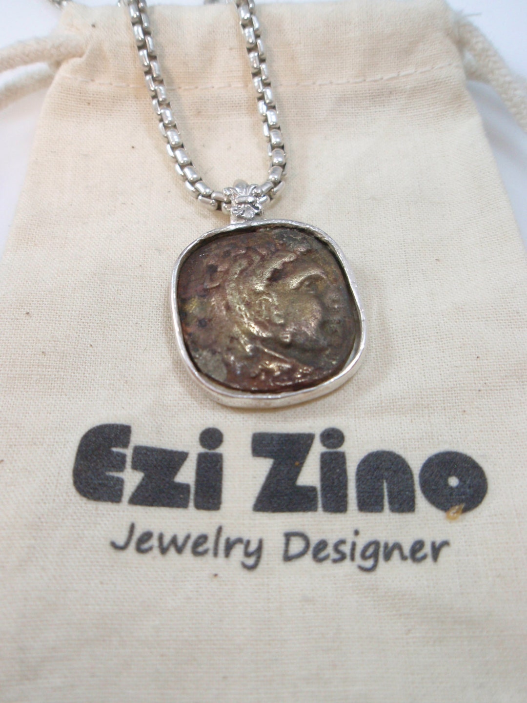 Original Ezi Zino Roman Dog Tag Brass Coin Pendant Handmade - Etsy