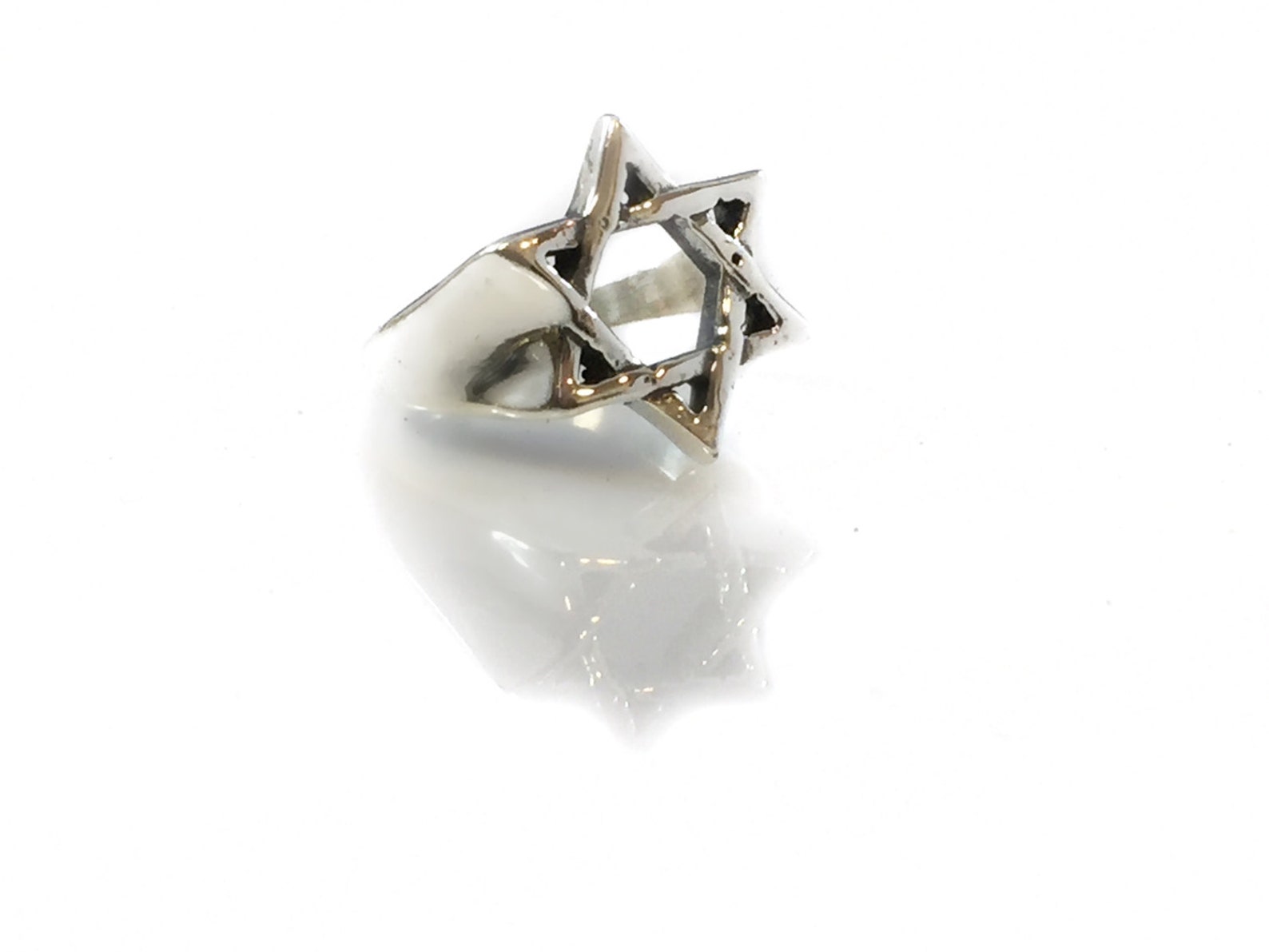 Men's Sterling Silver Star of David Ring All Size - Etsy