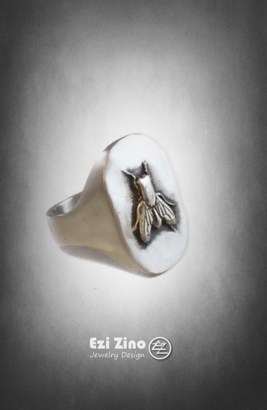 Animal Insect Housefly Ring Solid Sterling Silver 925 by Ezi - Etsy