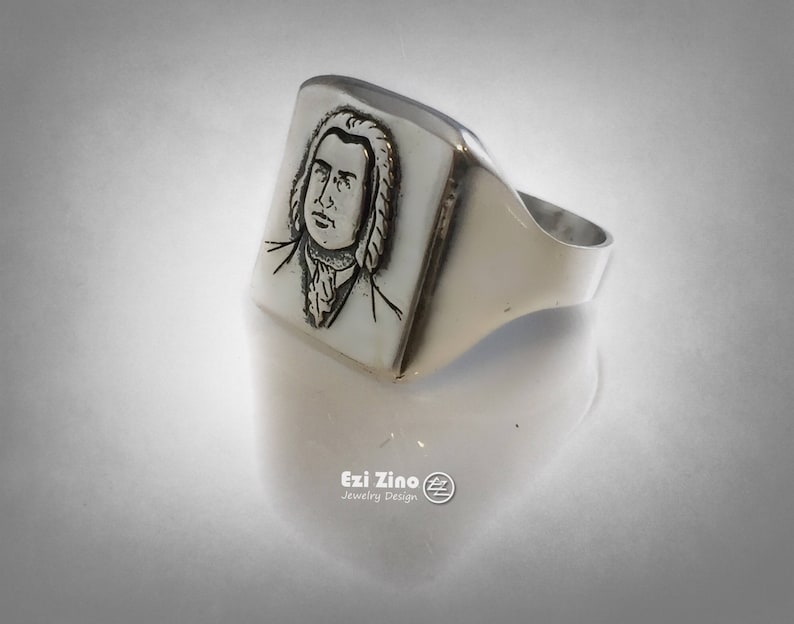 Johann Sebastian Bach German Composer Musician Ring Sterling Silver 925 ...