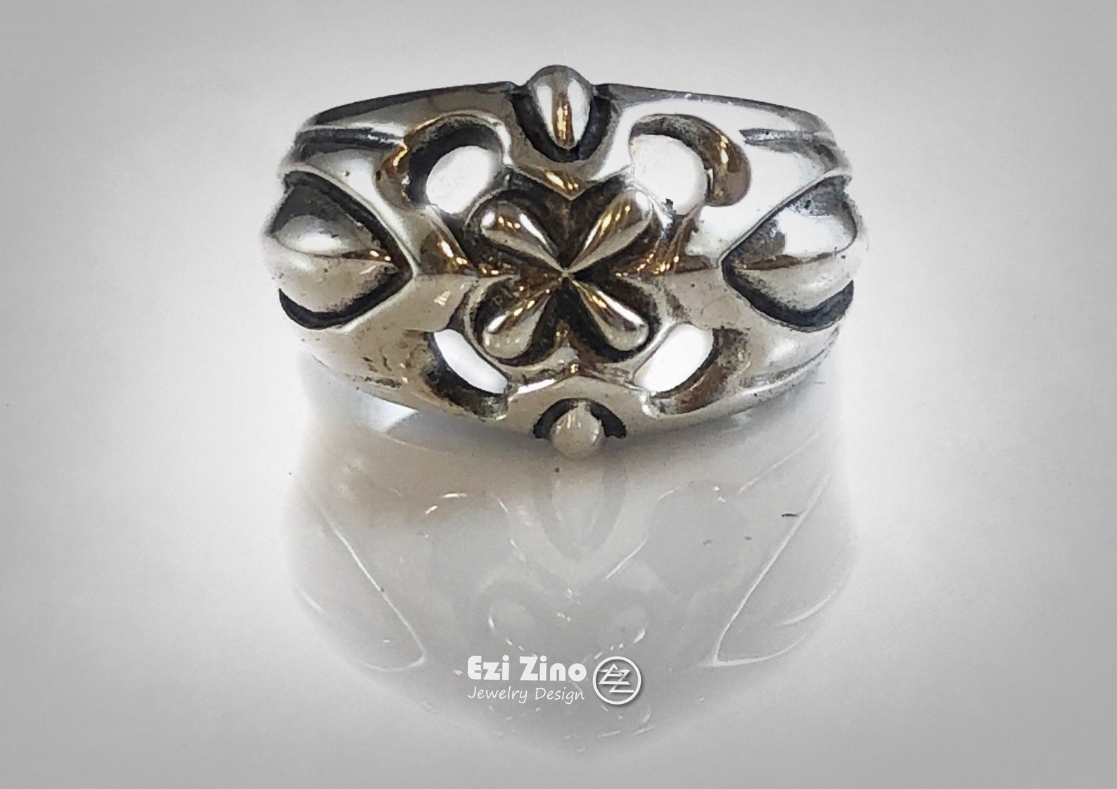 Original Ezi Zino | 4 Leaf Celtic Clover & Shield Solid Sterling Silver ...