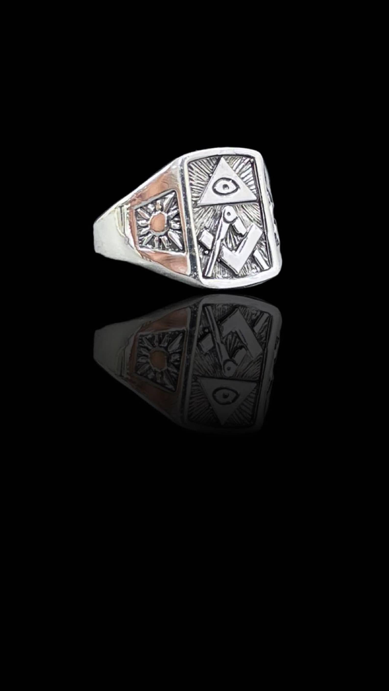 ALL SEEING EYE Masonic Freimaurer Silver Ring 925 All Size - Etsy