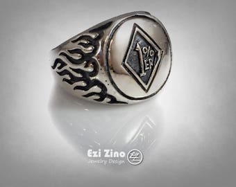 1%ER One Percenter Pack Pack Sterling Silver BIKER OUTLAW Ring | Etsy