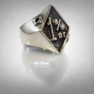1%ER One Percenter Pack Pack Sterling Silver BIKER OUTLAW Ring - Etsy